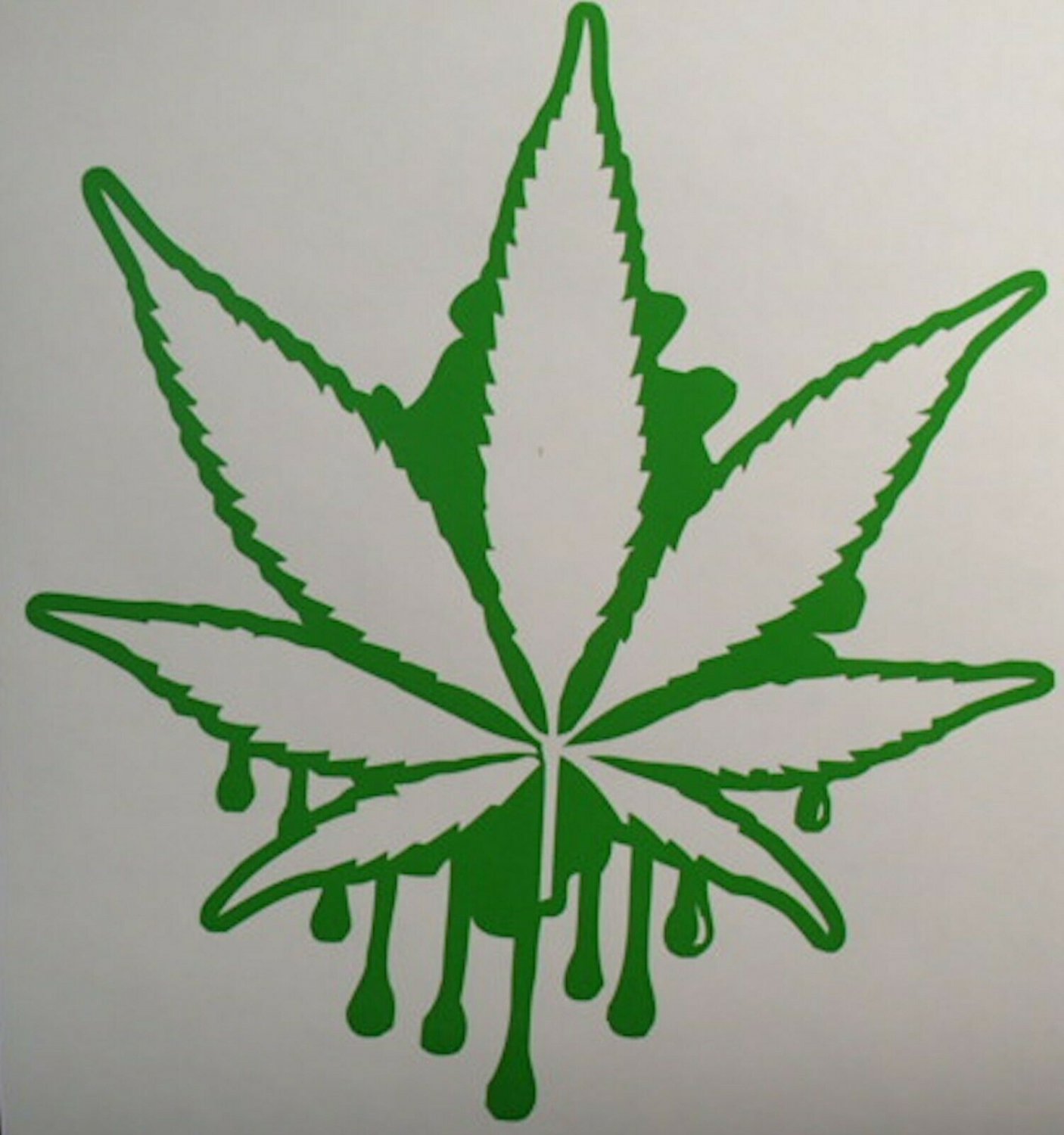 Dripping Pot Weed 420 Leaf Cannabis Marijuana Car Vinyl Decal Windshield Medical
