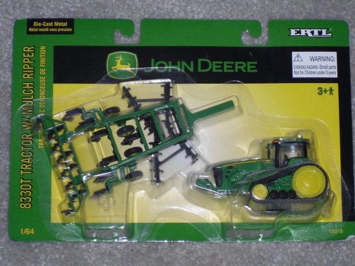 John Deere 8330T Tractor W/ Mulch Ripper 1/64 Ages 3+ - Free Shipping