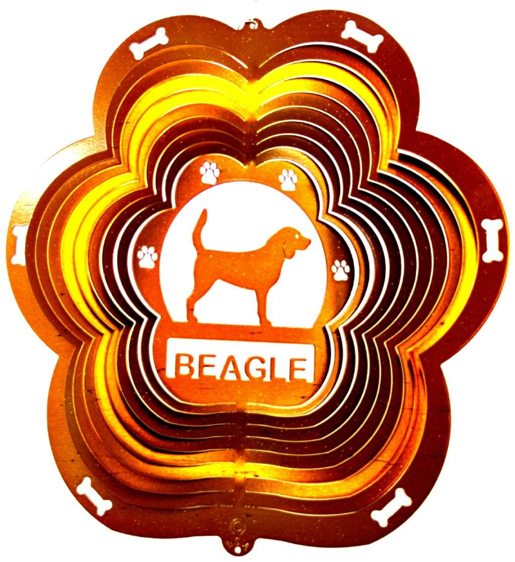 12 Inch Copper Beagle Starlight Dog Wind Spinner - Made In The USA