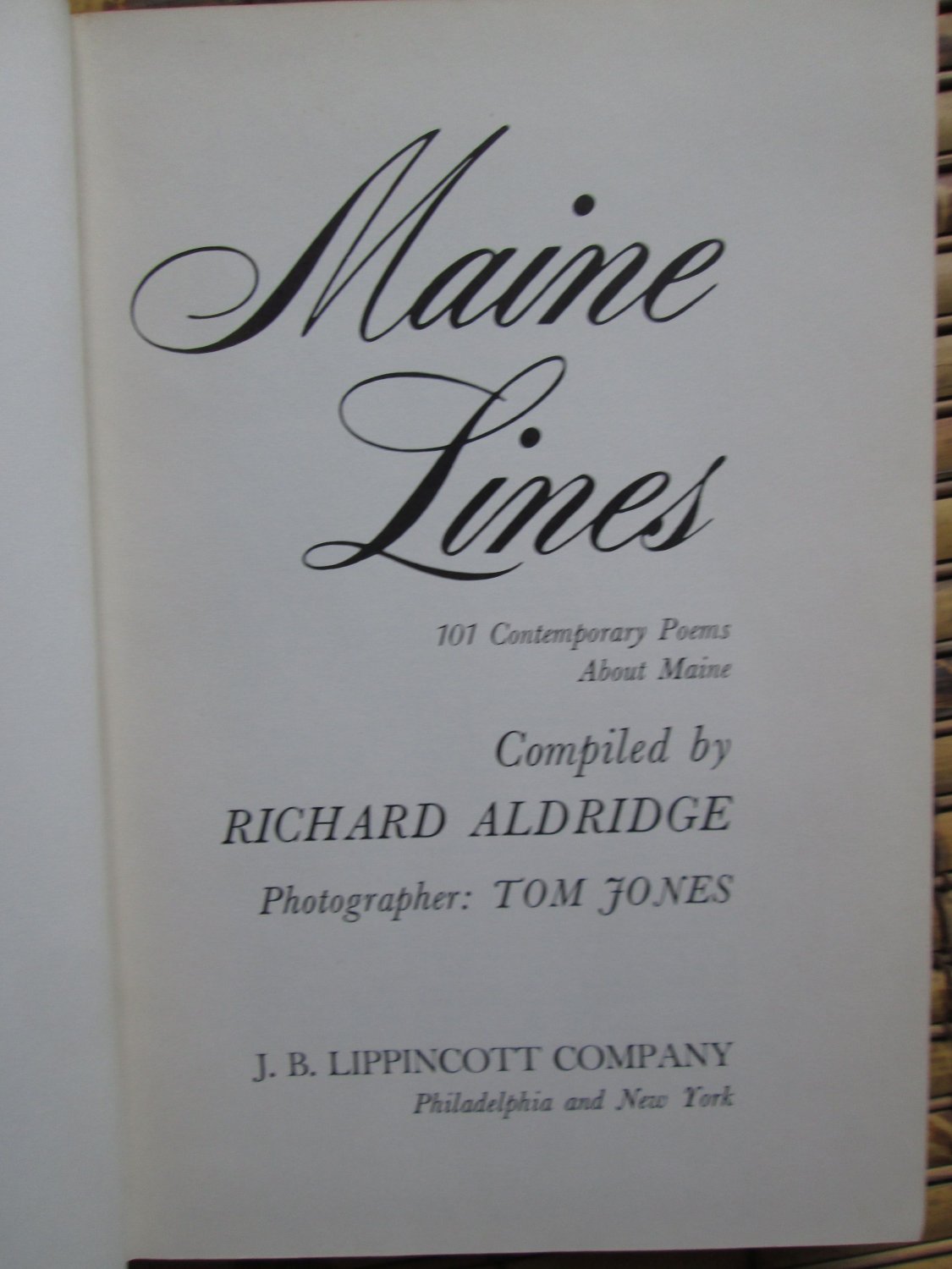 Maine Lines:101 Contemporary Poems about Maine [Richard Aldridge Editor ...
