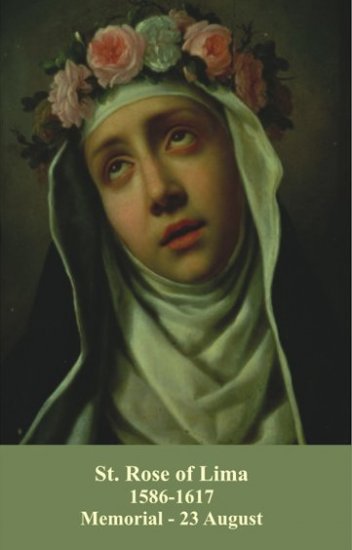 St. Rose of Lima Prayer Card PC#134