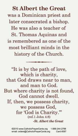 St. Albert the Great Prayer Card PC#267