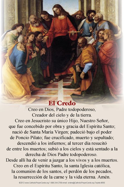 NEW Bilingual Apostles' Creed (WITH UPDATED ENGLISH TRANSLATION) card #360