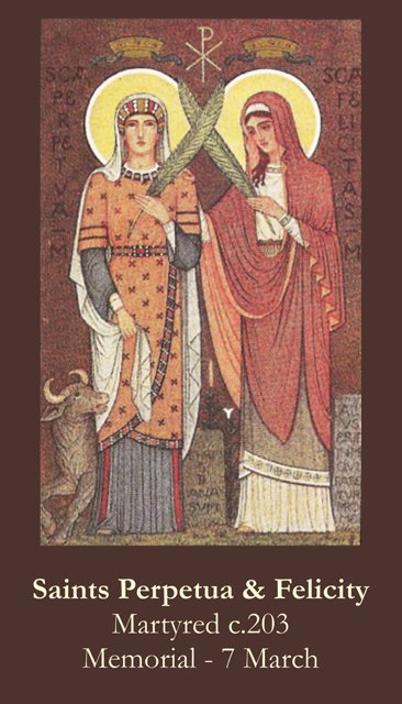 Saints Perpetua and Felicity Holy Card PC#345