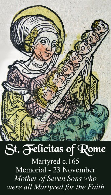 St. Felicitas Holy Card PC#431