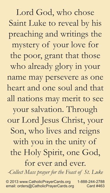 St. Luke Prayer Card PC# 463