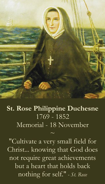 St. Rose Philippine Duchesne Prayer Card PC#395
