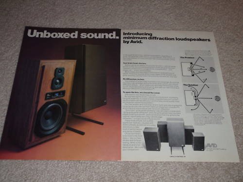 Avid Speaker AD, 1978, Article, Model 330, Rare AD!