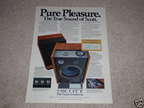 Scott Pro 100 Speaker Ad,1977,color,specs,Beautiful!
