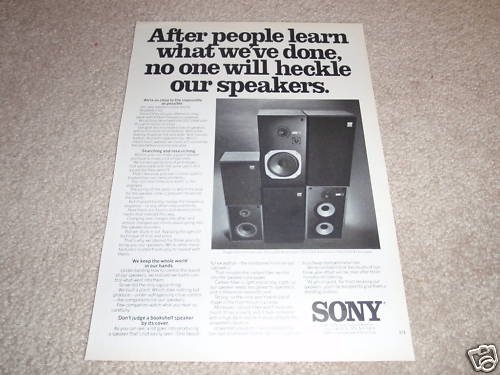 Sony SSU-2000,1250,1050 Speaker Ad from 1976