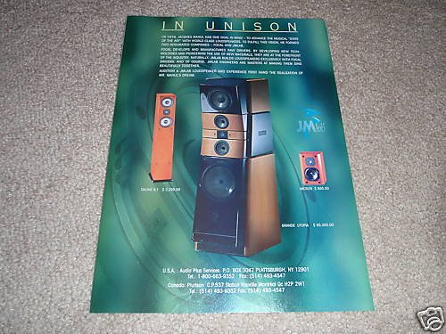 JM Labs focal Grande Utopia,Micron,Daline Ad 1996 RARE!