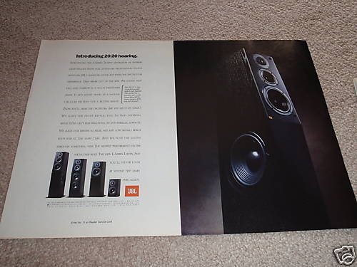 JBL L-series Speaker Ad from 1992, 2 pages, entire line