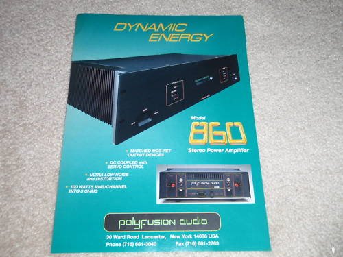 Polyfusion Audio 860 Amplifier Ad, Beautiful! 1995