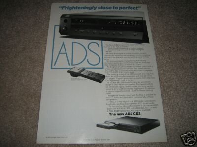 ADS CD player Ad from 1985,CD3,High-End!