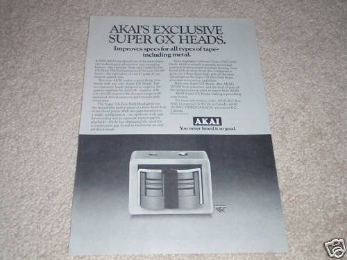 Akai Super GX Head Ad, 1978,Open Reel/Cass Head Article