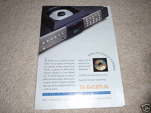 Krell CD Player Ad, KPS-30i,Ultimate CD Player 1996