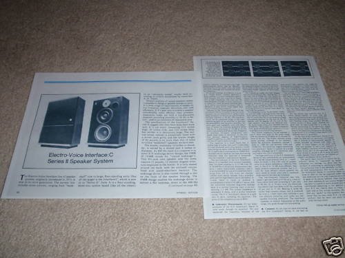 Electro-Voice Interface C Speaker Review,1979, 2 pgs