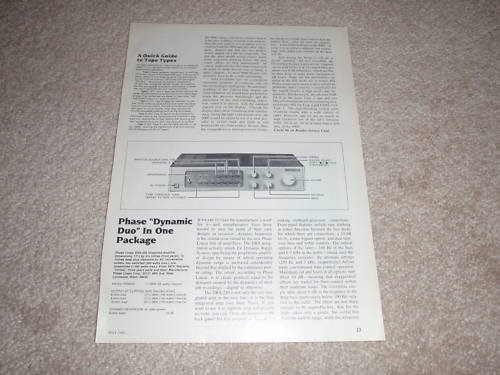Phase Linear DRS-250 Integrated Amp Review,2 pgs,1982