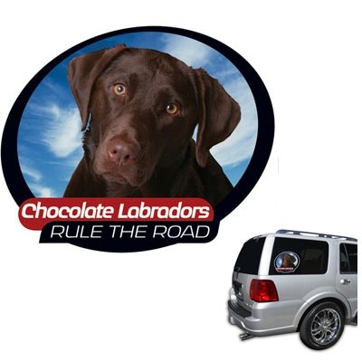 CHOCOLATE LABRADOR RETRIEVER CAR WINDOW DECAL
