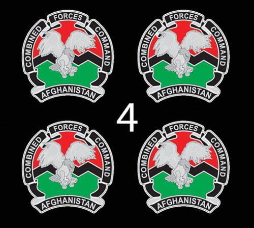DOD Combined Forces Command Afghanistan DUI 3"" (4)Four Decal Sticker Lot