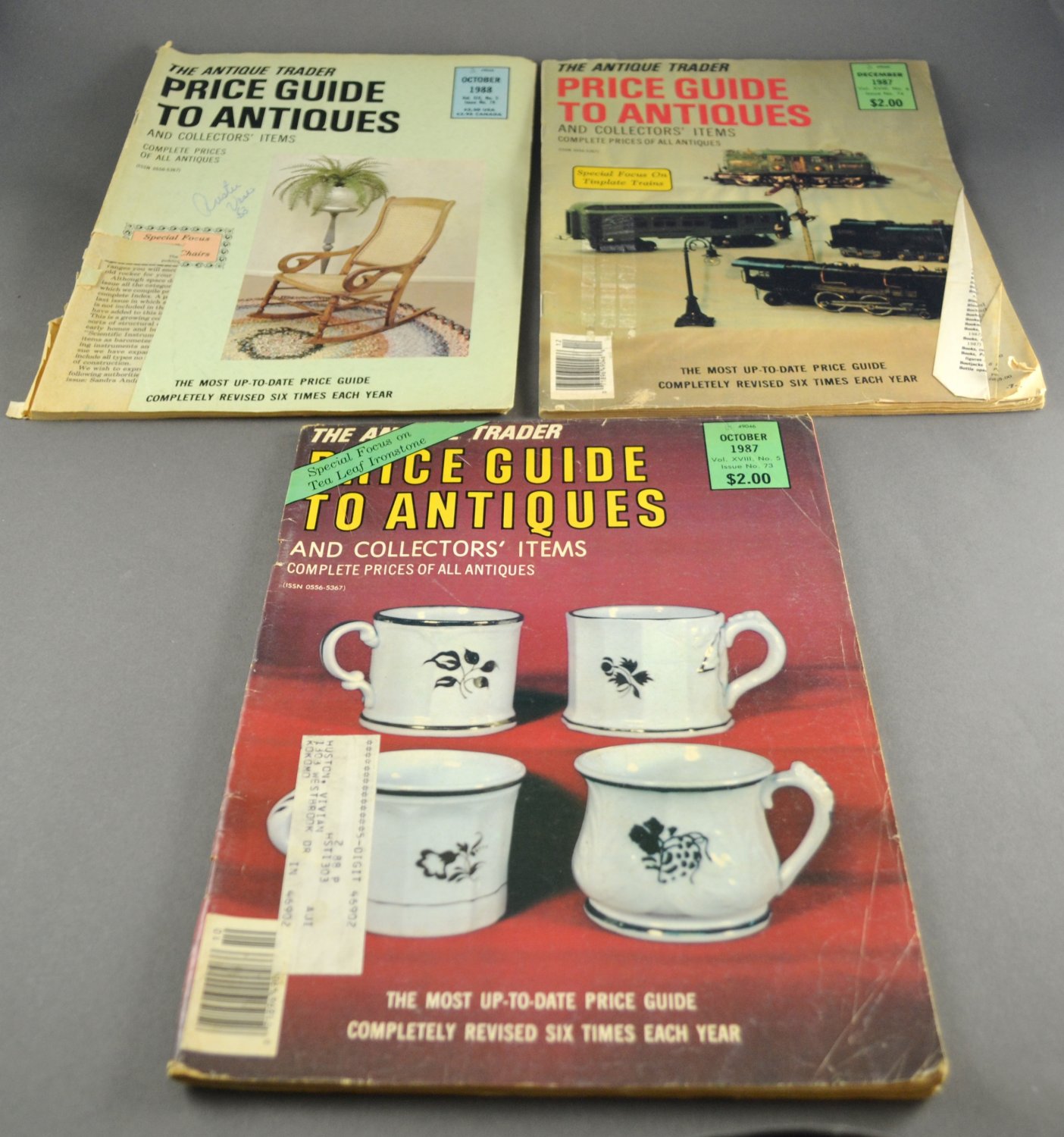 Lot of 25 Antique Trader Price Guide to Antiques & Collectors' Items 1980s