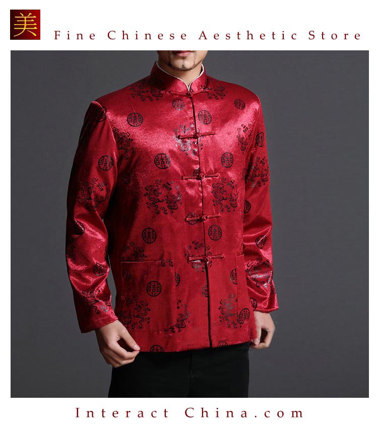 Classic Chinese Tai Chi Kungfu Red Jacket Blazer - Lightweight Silk ...