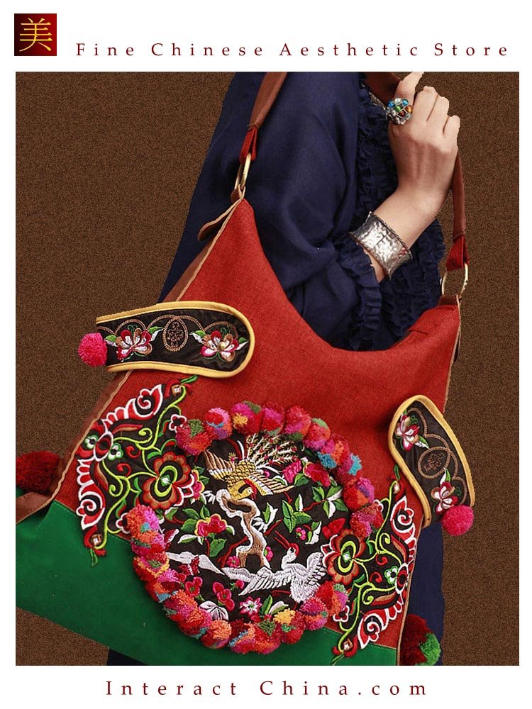 100% Handmade Handbag Purse Hobo Weekend Bag - Fine Oriental Embroidery ...