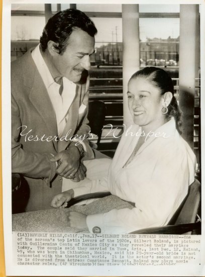 Gilbert ROLAND Weds GUILLERMINA ORG 1955 Candid PHOTO
