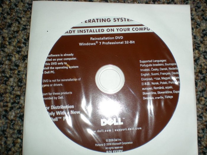 Dell Windows 7 Reinstallation Disc