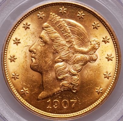 1907 $20 Liberty Double Eagle PCGS MS62+
