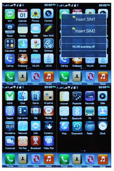 Unlocked T2000 Quad Band WIFI Mobile TV Cell phone Dual Sim Dual Camera ...