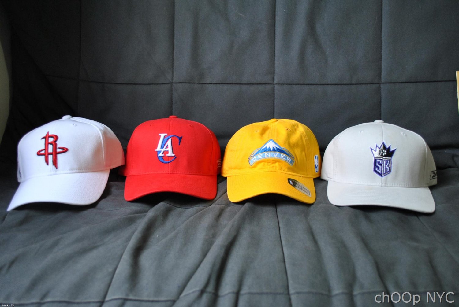 Lots of 4 Authentic NBA Caps by Reebok