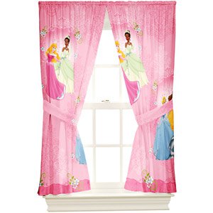 Disney Princess Damask Window Curtains, Drapes