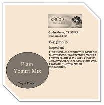 Plain Yogurt Powder Mix 6lbs bag