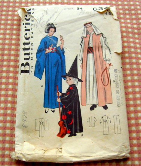 Geisha Costume Vintage Sewing Pattern Butterick 6343