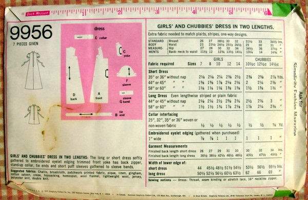 Girls Prairie Maxi Dress Vintage Pattern Simplicity 9956