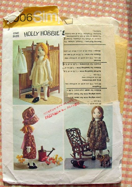 Holly Hobbie Rag Doll and Clothes Sewing Pattern Simplicity 6006