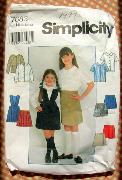 Girl's School Uniform Blouse and Skirt Vintage Sewing Pattern ...