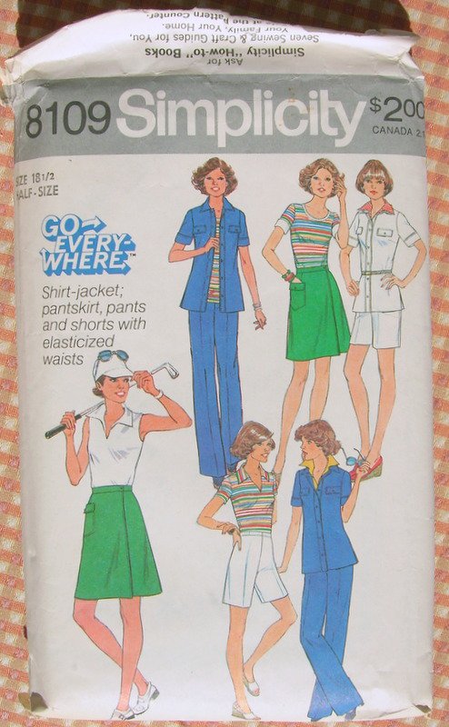 Plus Size Sportswear Separates Vintage 70s Sewing Pattern Simplicity 8109