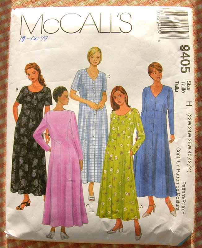 Plus Size Women's Ankle-Length Dress 90s Vintage Sewing Pattern McCalls ...