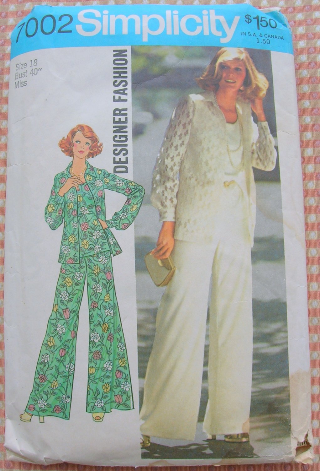 Misses Shirt Jacket, Top and Bell Bottom Pants 1970s Vintage Sewing ...