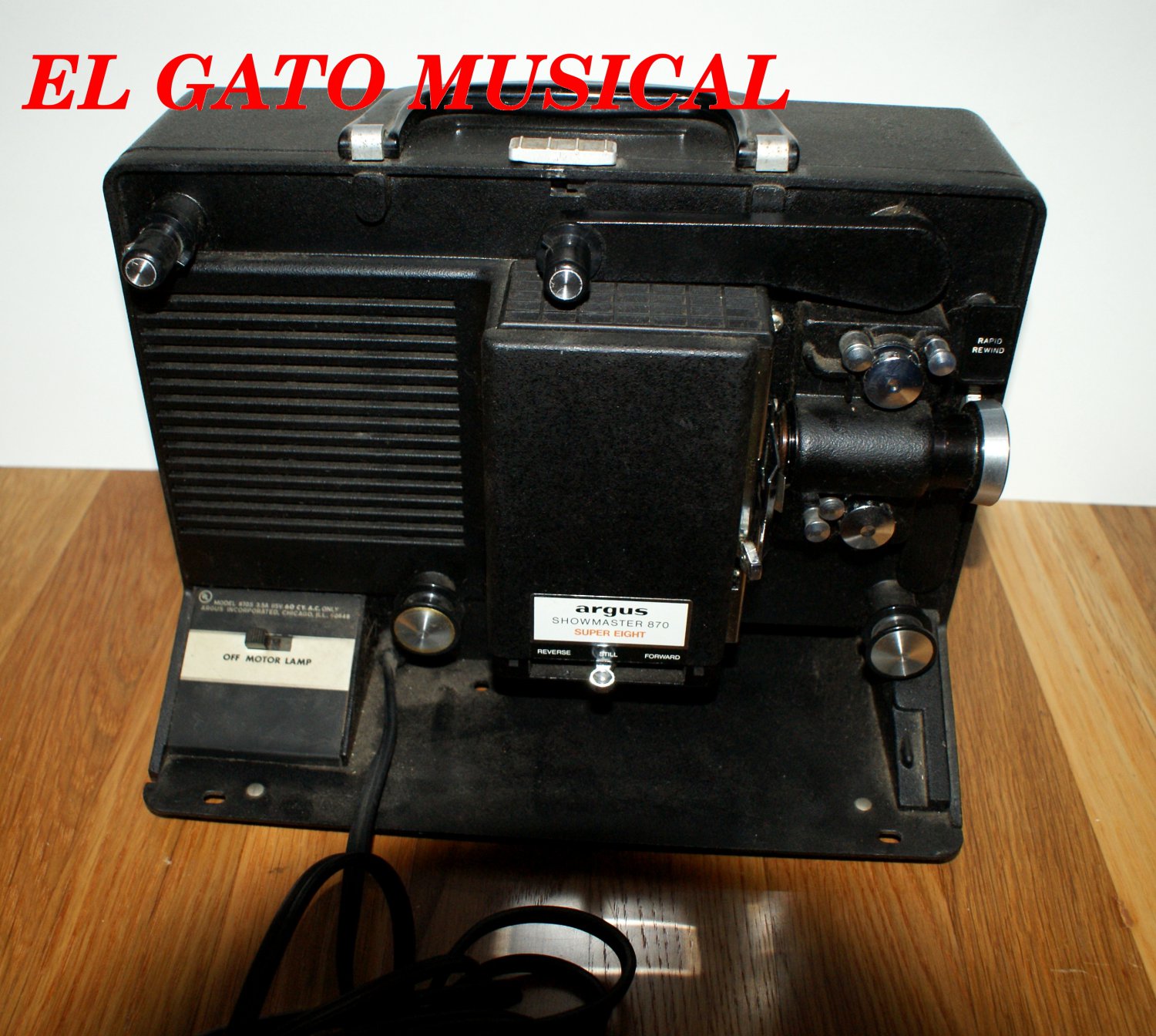 ARGUS SHOWMASTER 870 SUPER EIGHT MOVIE PROJECTOR for 8 mm FILM (Model ...