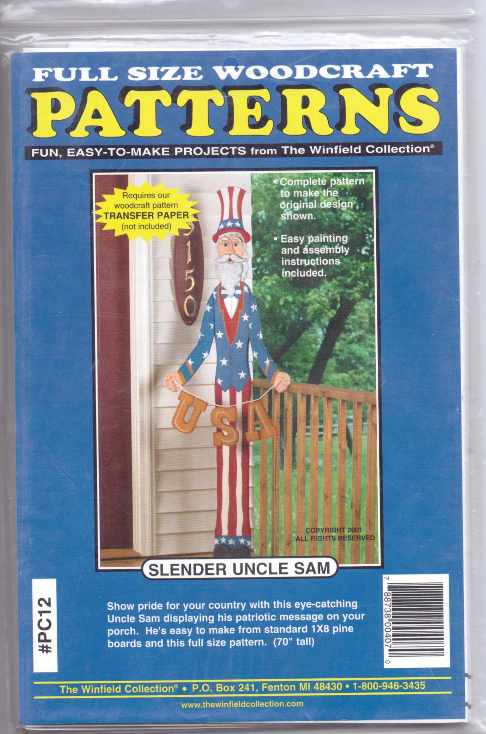 Seasonal lawn yard art pattern Slender Uncle Sam woodcraft outdoor wood ...