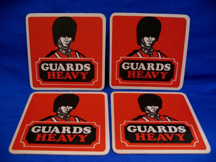 Guards Heavy Ale Beer Coasters England UK Souvenir set of 4