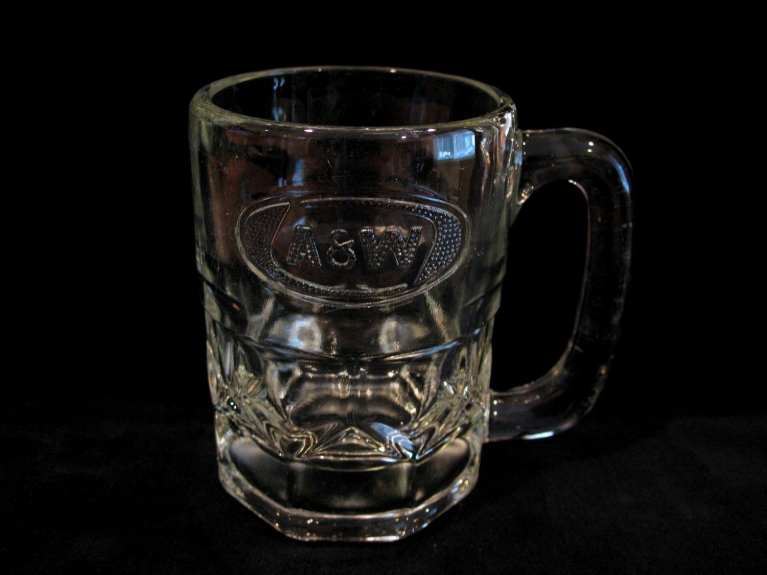 Vintage A&W Root Beer Mug Souvenir Glass Medium Size Embossed Logo