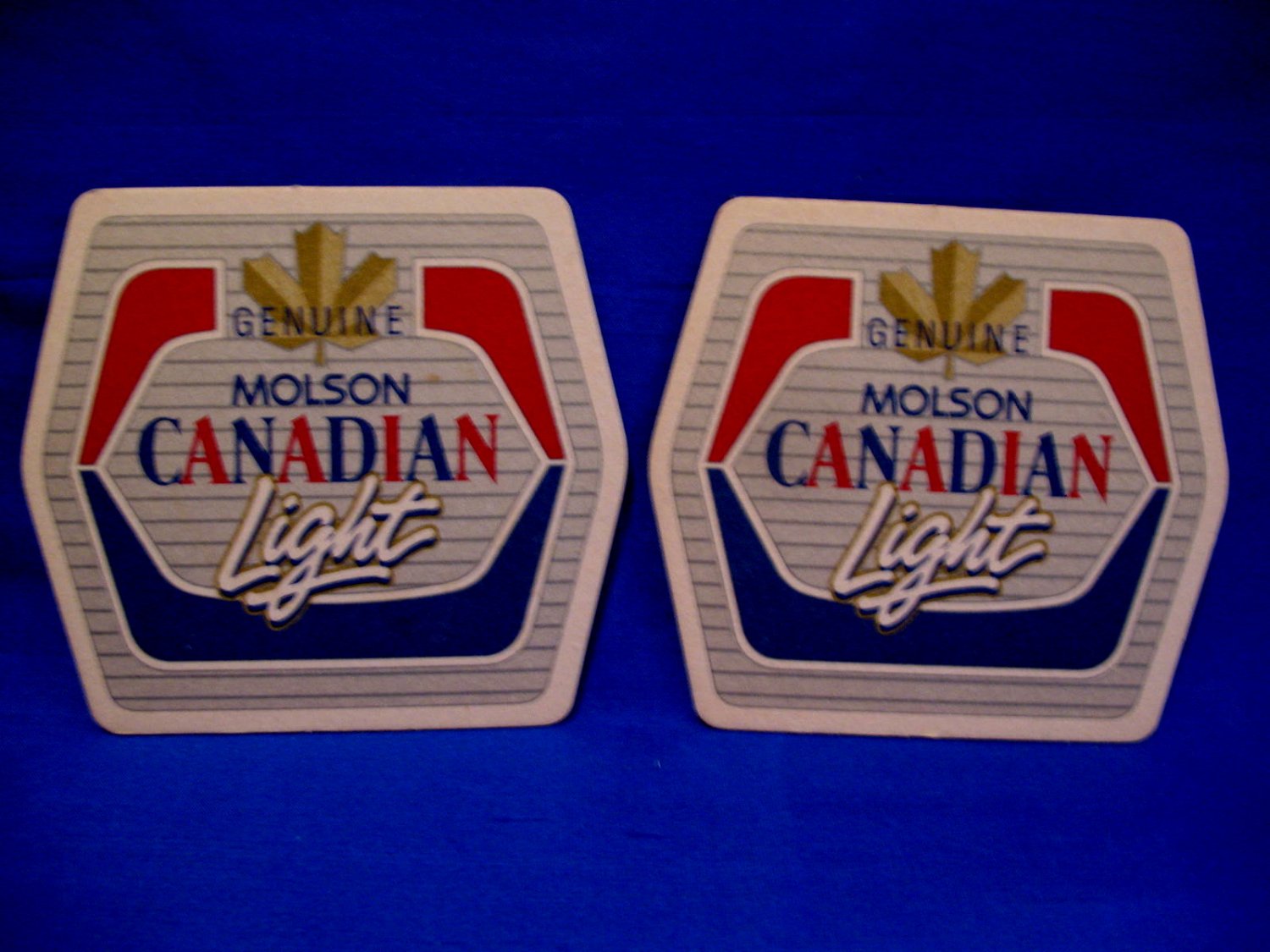 Genuine Molson Canadian Light Beer Drink Coasters Souvenir set of 2