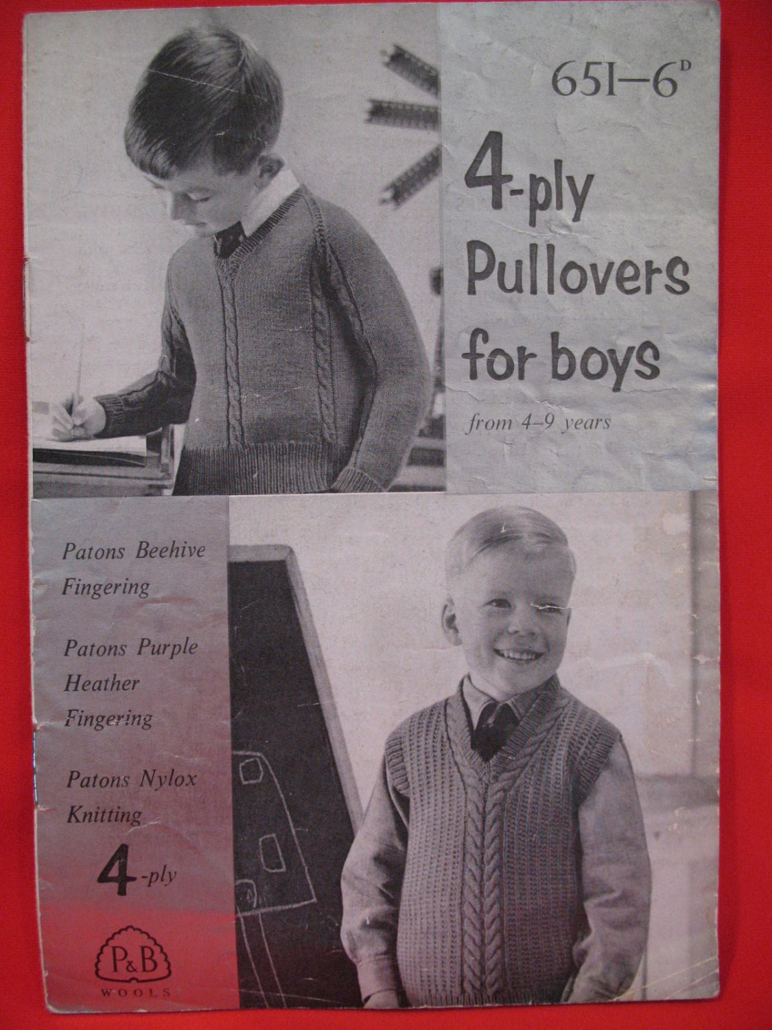 Vintage Patons 4 Ply Knitting Patterns Boys Pullovers Sweaters Children ...
