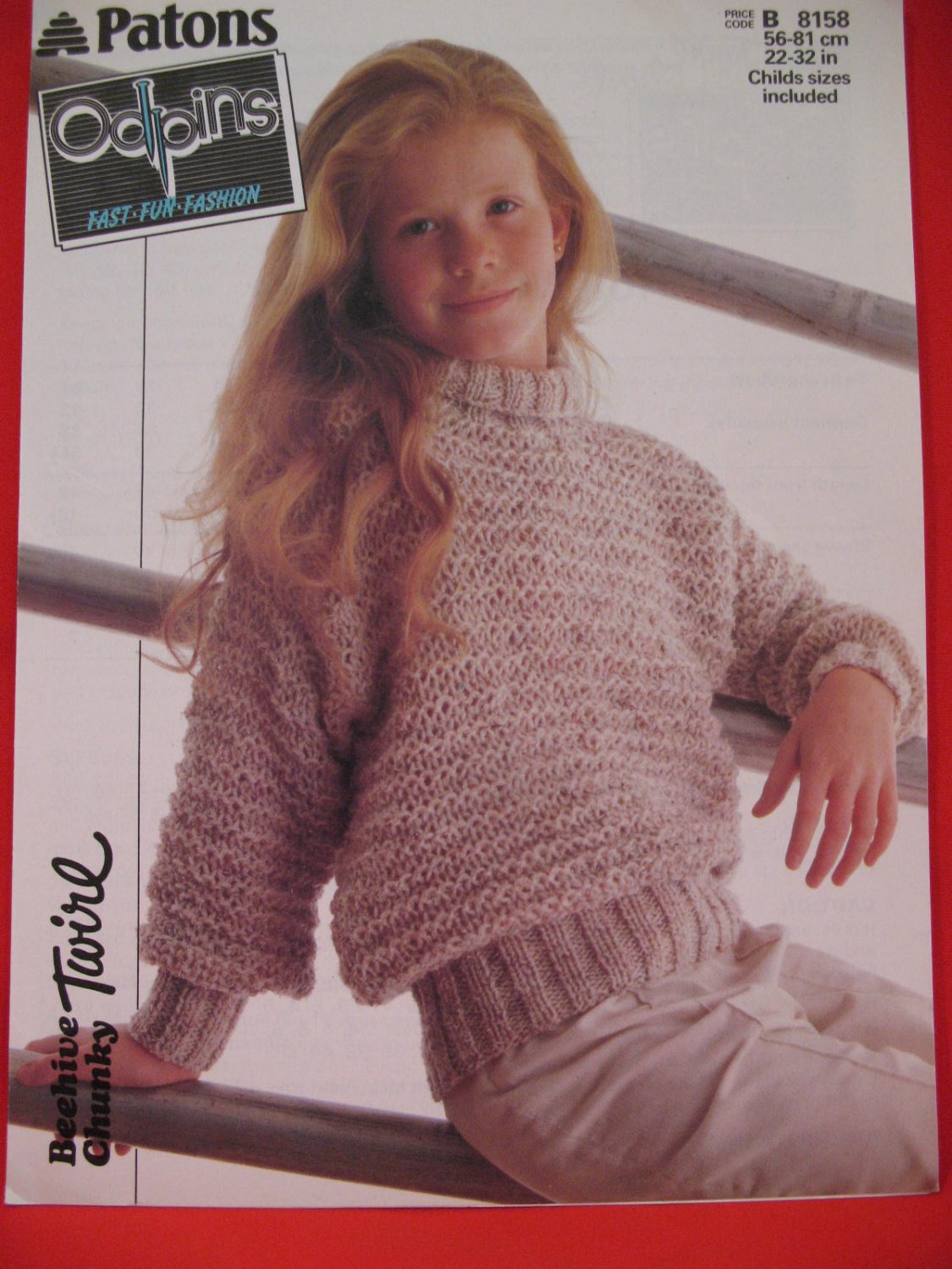 Vintage Patons Roll Neck Sweater Knitting Pattern Children Sizes 22- 32 ...