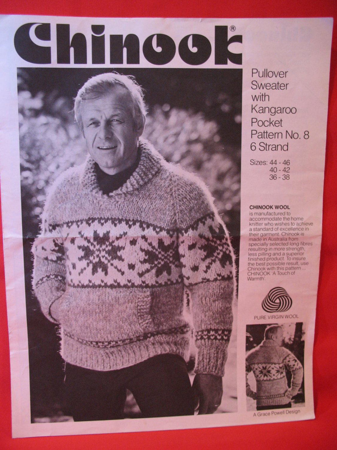 Chinook Cowichan Style Vintage Knitting Patterns MENS ADULTS Pullover ...