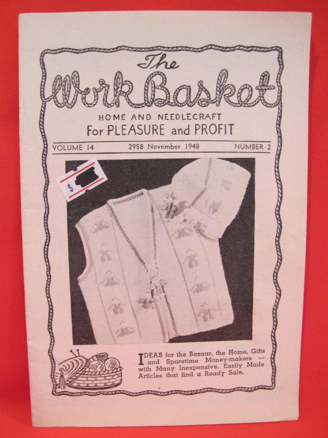Vintage WORK BASKET Magazine Patterns November 1948